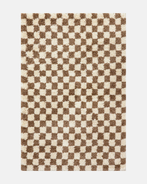 Donna Checkerboard Shag Rug | Hesby Boho Home Decor