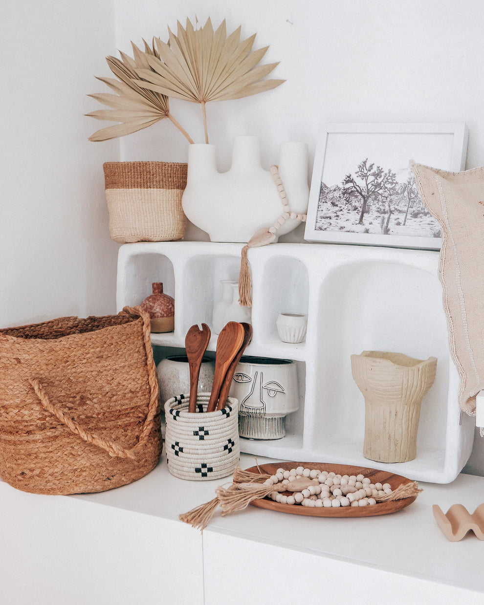 Bohemian Handmade Aqua Geo Basket Decor Storage – Hesby