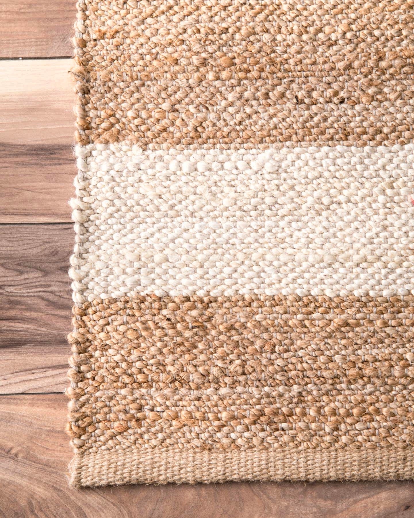Sandy Striped Jute Rug | Hesby Boho Home Decor