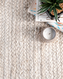 Tess White Jute Rug | Hesby Boho Home Decor