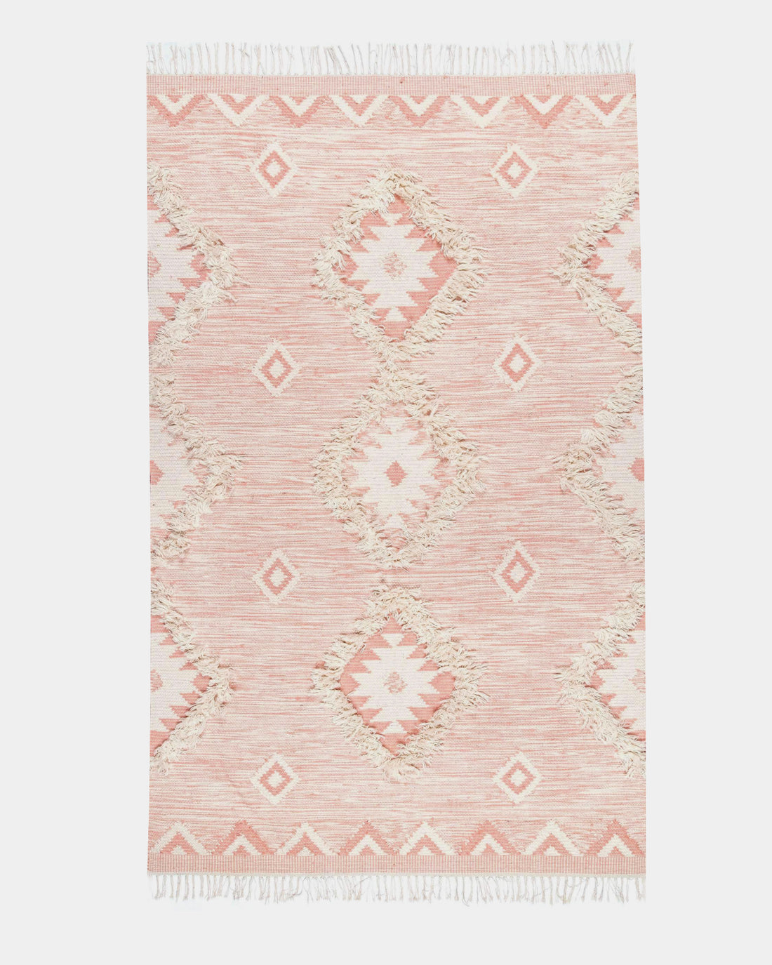 Pink Peony Fringe Rug | Hesby Boho Home Decor